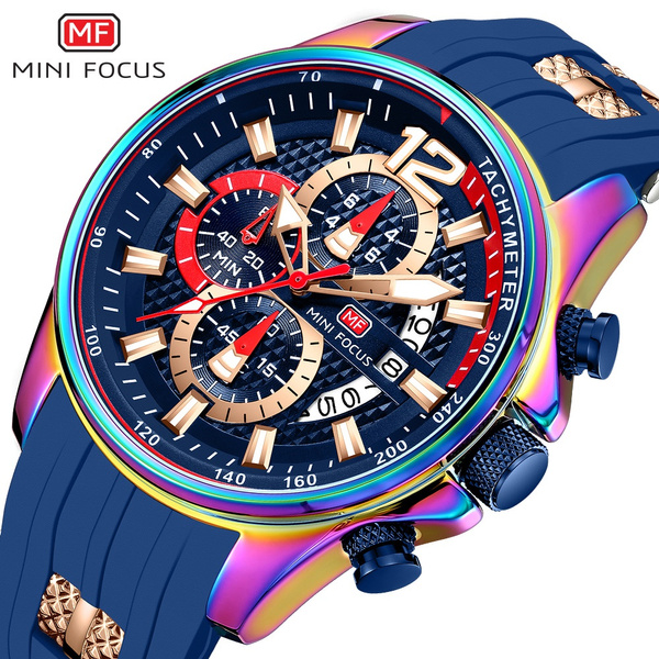 MINIFOCUS Men Casual Sport Watch Hyun-chae Case Top Luxury Brand Male Chronograph Wristwatch Big ...