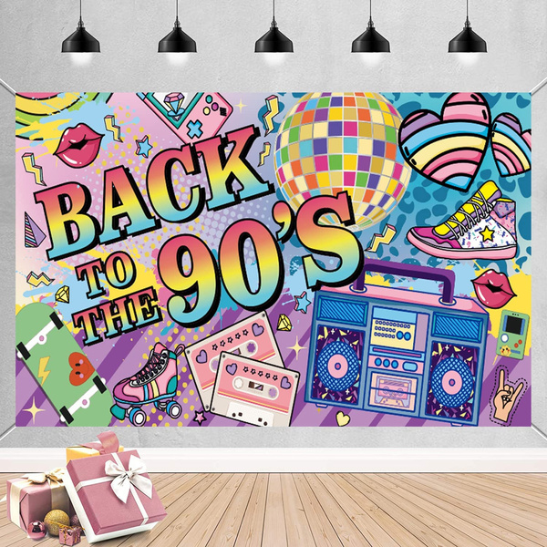 Back To The 90's Banner 90s Retro Indoor Outdoor Party Decoration 90s ...