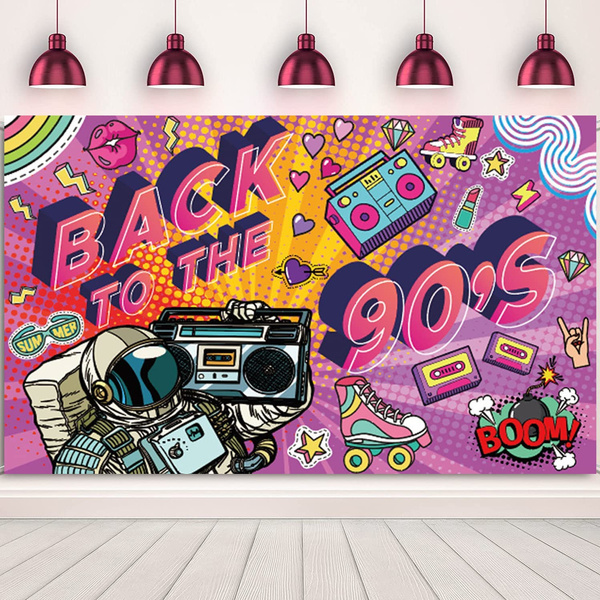 Back To 90s Theme Party Banner 90's Party Graffiti Colorful Hip Hop ...