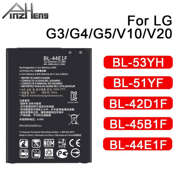 Mobile Phone Battery For LG G3 G4 G5 V10 V20 Battery BL-53YH BL-51YF BL ...