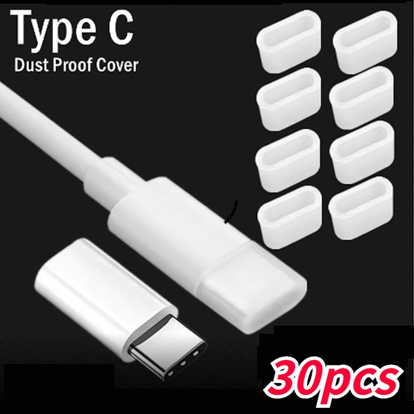 30pcs Universal Dust Cap USB Type C Charging Data Cable Male Dust Cover ...