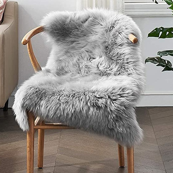Faux Fur Bedroom Rug, Shaggy Soft Sheepskin Rug, Fluffy Fur Wool Rug ...