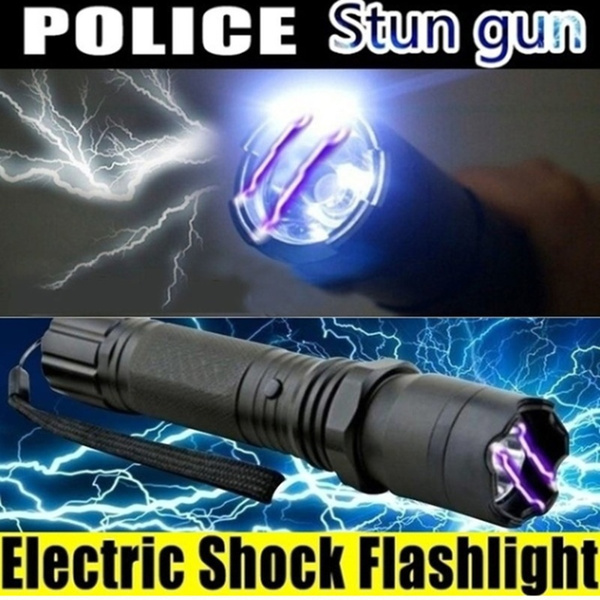 3 in 1 Police Power Stun Flashlight Electric Shock Taser Gun Self ...