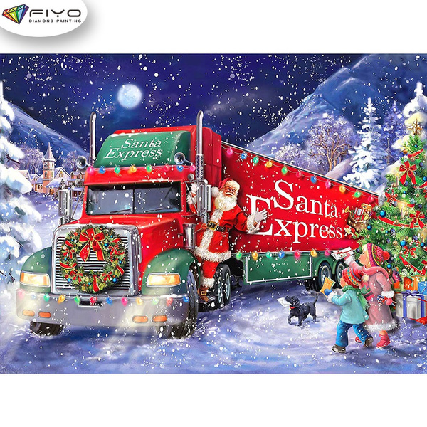 FIYO Santa Claus and Red Truck Diamond Painting Kits For Adults DIY 5D ...