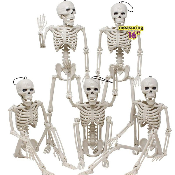 1/2/3/4pcs Halloween Skeletons, 16"（40cm) Full Body with Movable Joints ...
