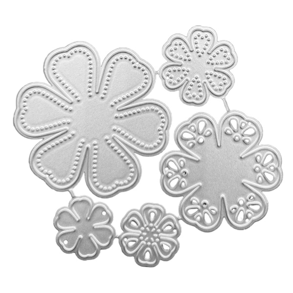 DIY Flowers 5-in-1 Florals Metal Cutting Dies Embosed Mold DIY ...