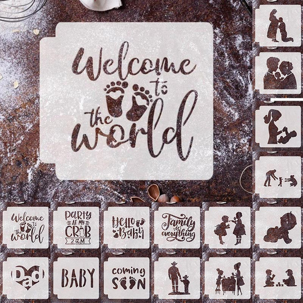 Sweet Happy Family Stencil - Reusable Stencil for Baking/Journal ...