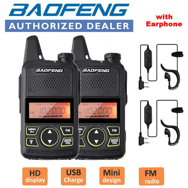 1/2Pack Baofeng Mini BF-T1 UHF Walkie Talkies Long Range Two Way Ham ...