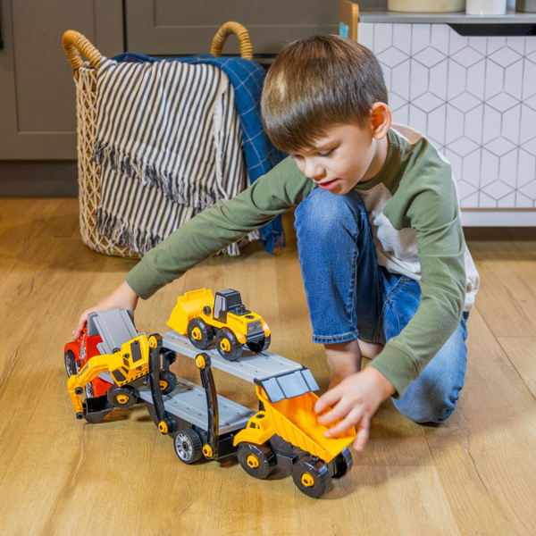 Kidplokio 48pc Giant Engines DIY Construction Semi Toy Truck Cargo ...