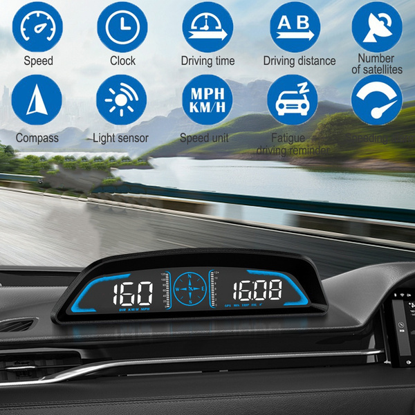 new high-tech Car HUD Speedometer Head Up Display LCD Digital Reminder ...