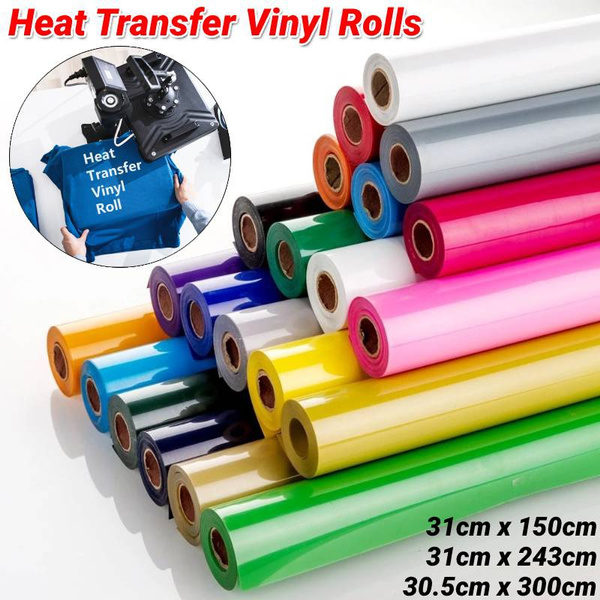 HTV Heat Transfer Vinyl Rolls, 12" X 5FT/12" X 8FT/11.9" X 9FT Heat ...