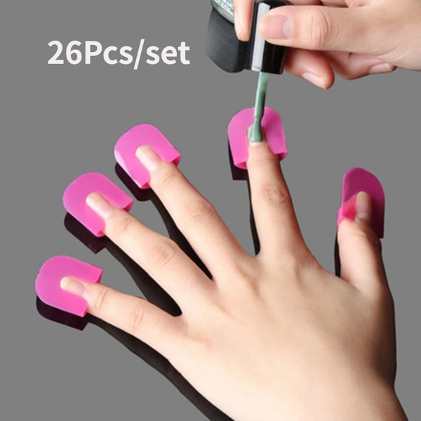 26pcs/set 10 Sizes G Curve Shape Varnish Shield Nail Protector Finger ...