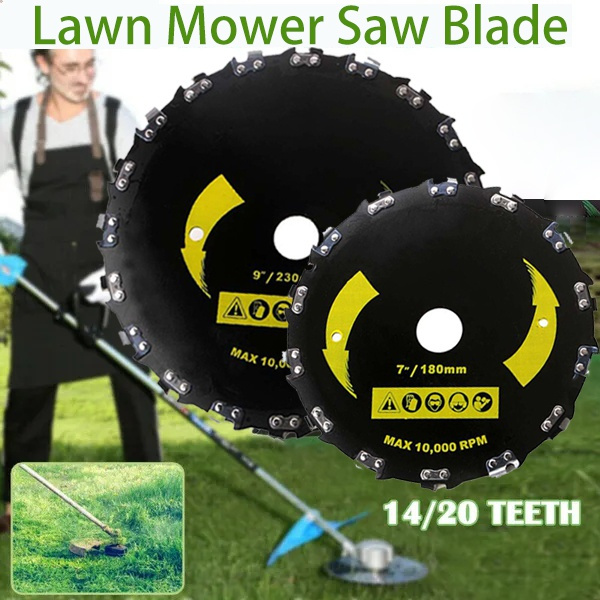 7/9 Inch New Lawn Mower Saw Blade Alloy Trimmer Blade Grass Eater ...
