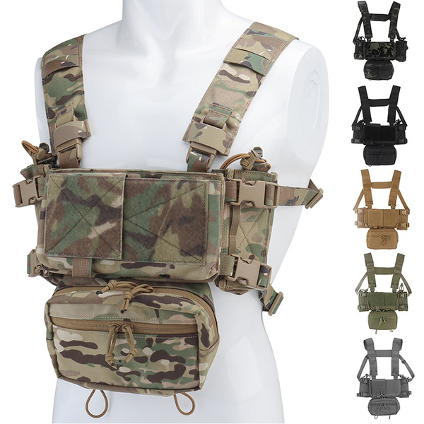 Tactical Mk4 Chest Rig Vest Modular Hook Loop SACK Mag Pouch CS Hunting ...
