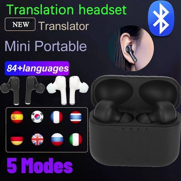 Translator Earbuds, Supports 84 Languages, 5 Modes, Voice Translator ...