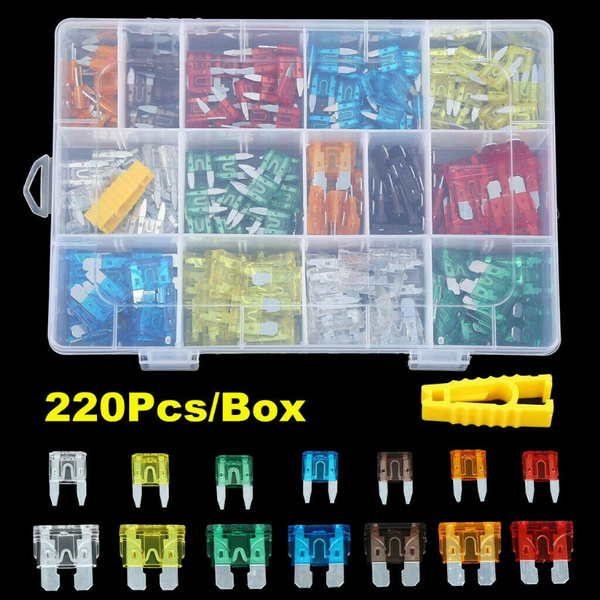 220Pcs Small Medium Blade Fuse Assortment Auto Truck Car Assorted Fuses ...