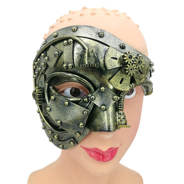 Steampunk Mechanical Mask Half Face Punk Bauta Costume for Halloween ...