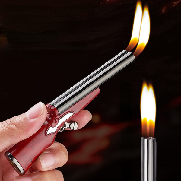 New Fashion Creative Double Fire Flame Lighter Inflatable Cigarette ...