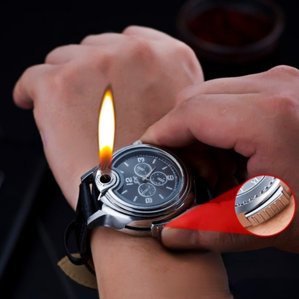 New Fashion Creative Watch lighter Inflatable Metal Lighter Cigarette ...