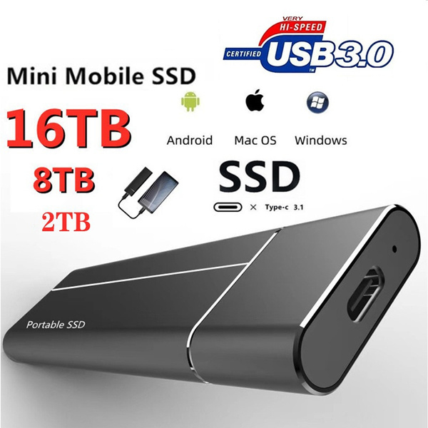 2TB/8TB/16TB High Speed Mobile External Hard Drive SSD USB3.1 16TB ...