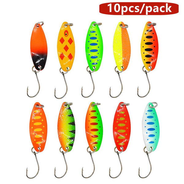 10pcs/pack Sequin Baits Sinking Hard Fishing Lures Colored Willow ...