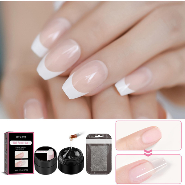 New 20ml+10pcs Fiber Silk Set Nail Fiber UV Gel Fiberglass Extension ...