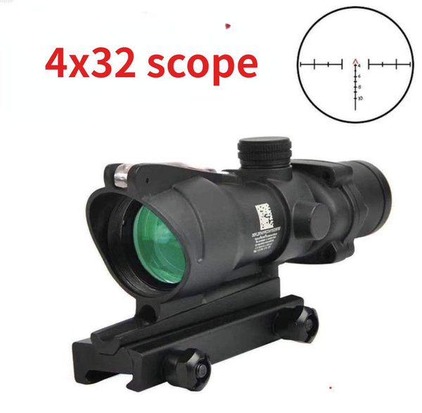 4X32 Acog Scope Fiber Optic Clone Sight Red Illuminated Chevron Reticle ...