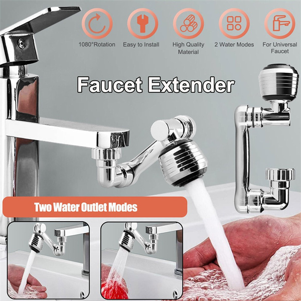 Faucet Extender Tap 1080° Rotating Spray Head Extension Parts 2 Spray ...