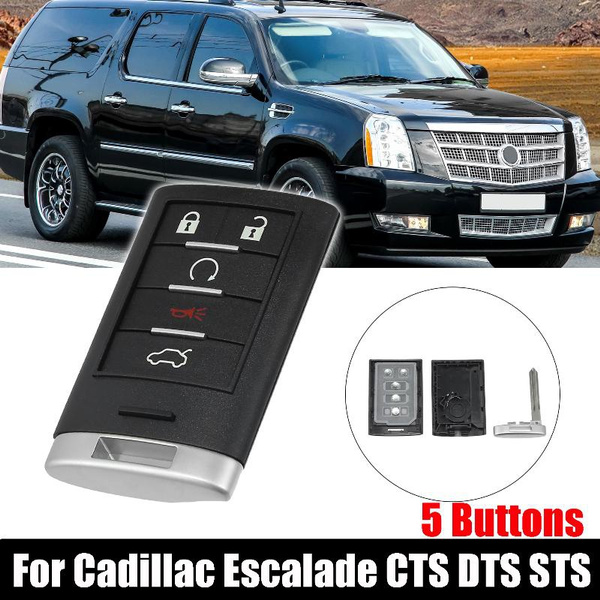 5 Buttons Key Fob Case Keyless Entry Remote Key Shell Cover for Cadillac Escalade CTS DTS STS ...