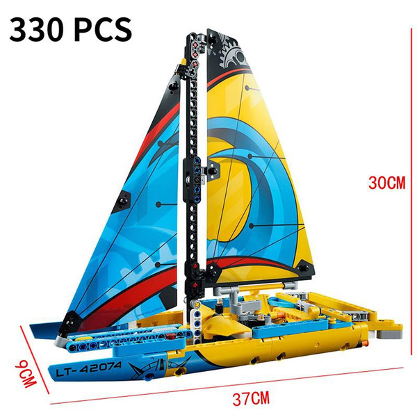 330PCS Technical Racing Yacht Building Blocks Fit Race Sailboat ...
