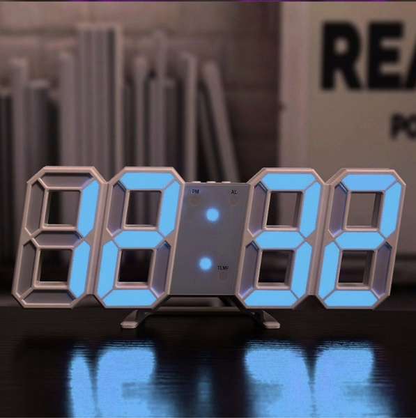 3D LED Digital Clock Digital Alarm Clocks Wall Clocks Hanging Watch ...