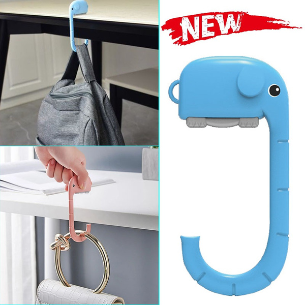 2022 New Portable Desk Table Hook Cute Elephant Nose Plastic Hook for ...