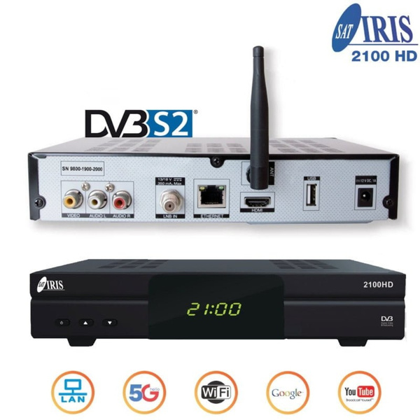 IRIS 2100 HD Receptor Satélite Decodificador con Wifi, Estable, Compatible con DVB-S2 y H.265 ...