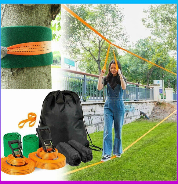 65ft Slackline Kit Arm Trainer Line Warrior Training Equipment For Kids ...