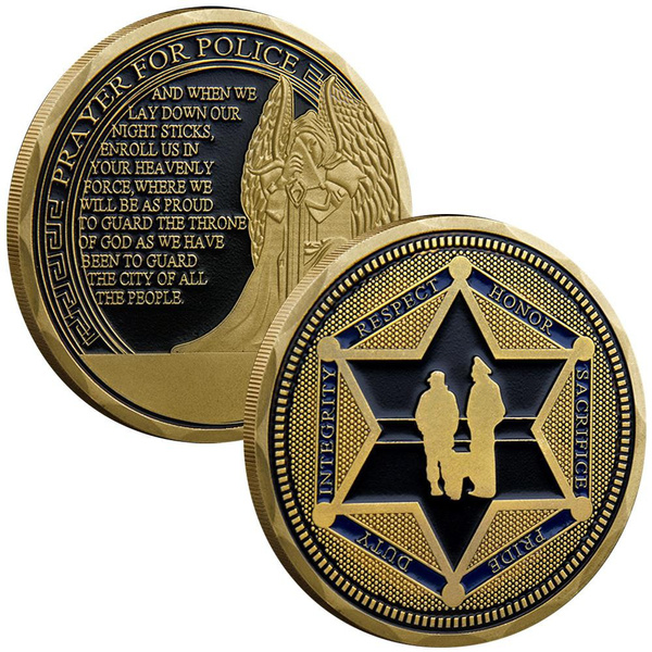 Thin Blue Line Police Officers Challenge Coin Motto Commemorative Law ...