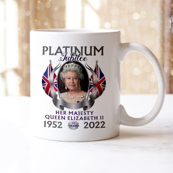 Queen Elizabeth II Platinum Jubilee Coffee Mug Novelty Ceramic Coffee ...