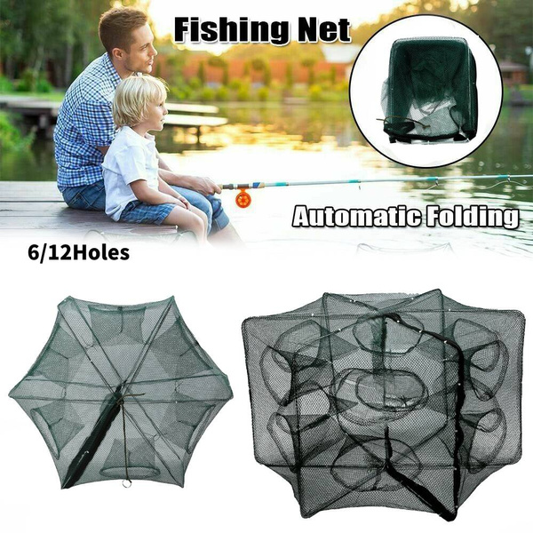 Fishing Pot, 6/12 Holes Fishing Trap Bag Automatic Fishing Net Shrimp ...