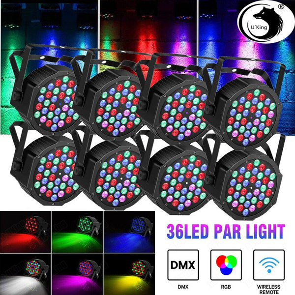 2023 New 4 PCS PAR Light 36LEDs RGB with Wireless Remote Sound ...