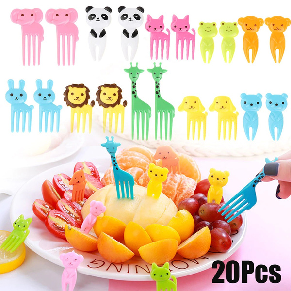 20PCS Mini Animal Food Picks for Kids Cute Food Fruit Fork Bento Box ...