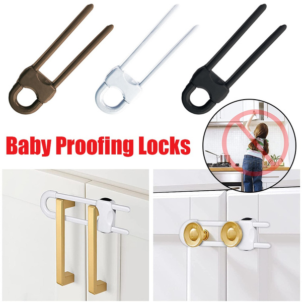 U Shaped Baby Proofing Sliding Cabinet Locks Door Handle Lock Cabinet ...