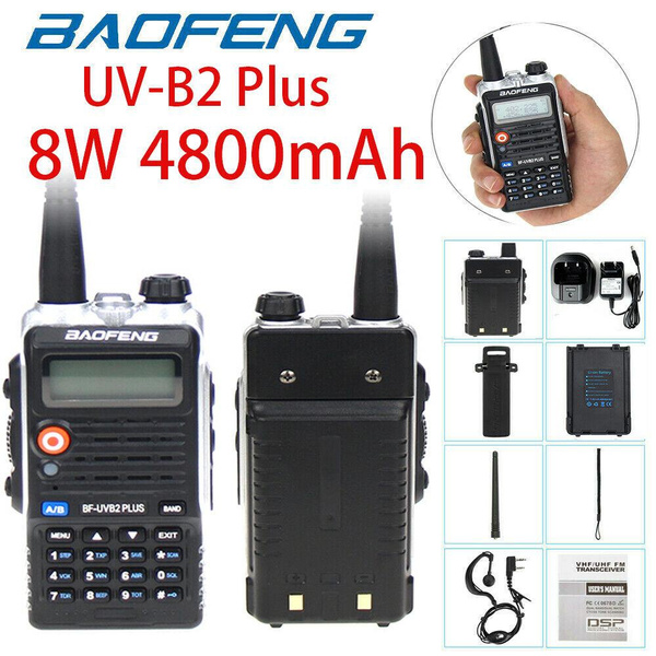 Baofeng BF-UVB2 PLUS (UV-5R Upgrade) UHF VHF Dual Band 2-Way Radio ...