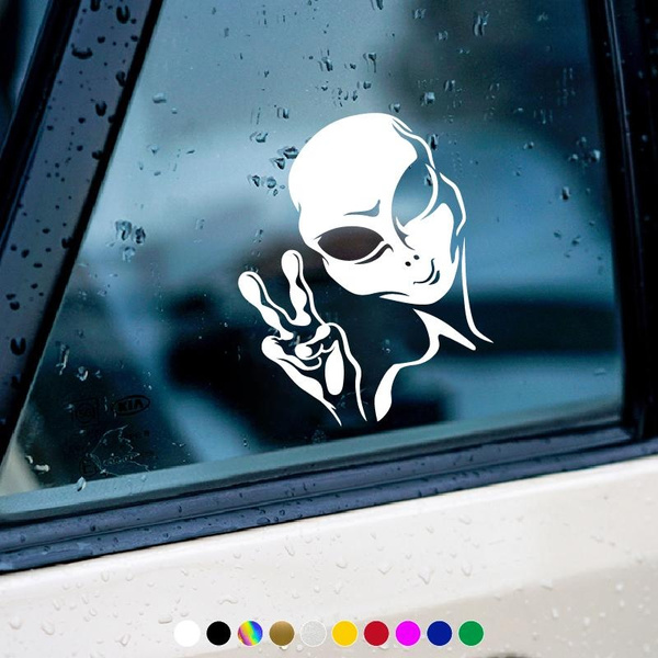 1PC Space Alien Car Styling Decal Art Reflective Vinyl Decal for ...
