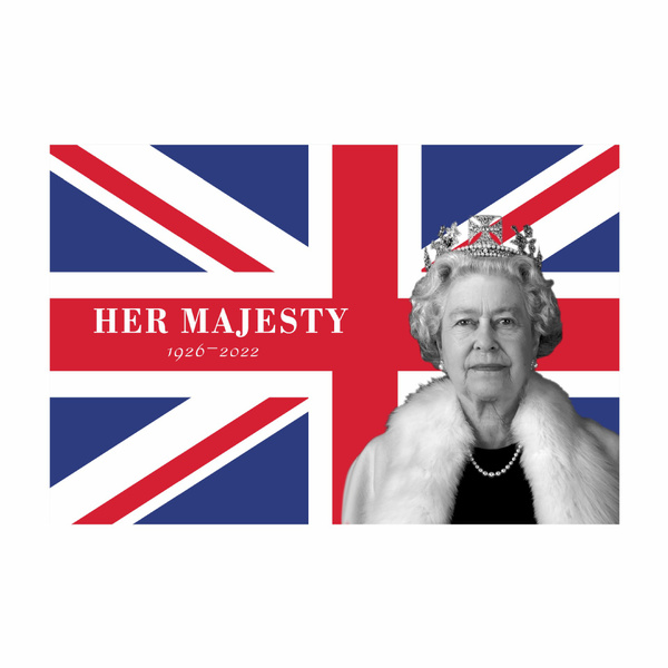Memorial Mourning Queen of England Elizabeth II Flag Union Jack 3X5 ft ...