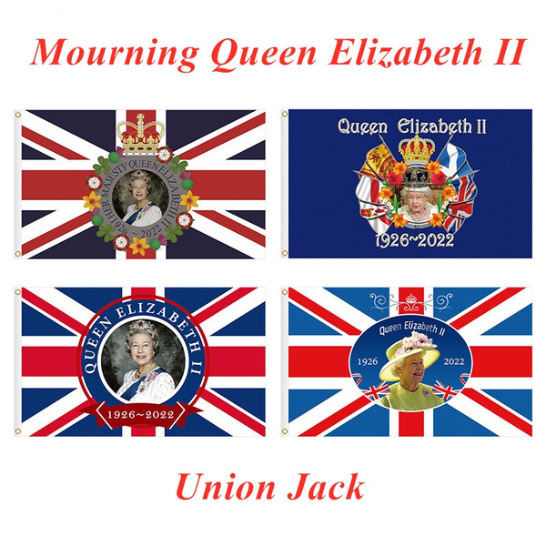 1pc 5 Styles 150x90cm Queen Elizabeth II 1926 - 2022 Flag September 8th ...