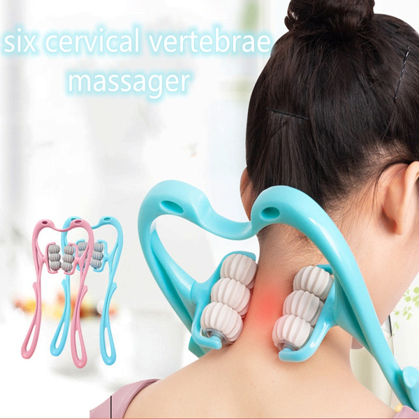 Neck Six Wheel Massager for Pressure Point Therapy Hand Roller Relief ...