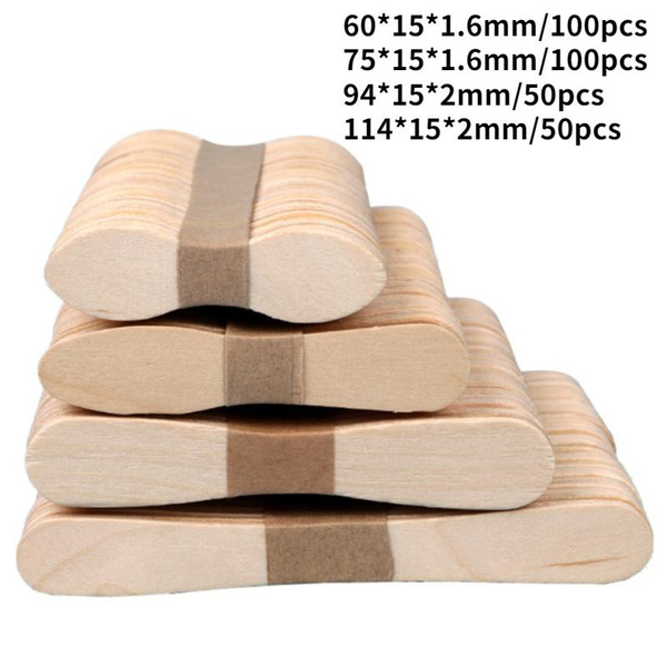 50/100pcs Popsicle Sticks Natural Wooden Pop Length Wood Craft Ice ...