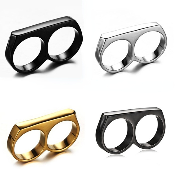 NEW 3 Color Double ring Brass Knuckles Tactical Survival Multi ...