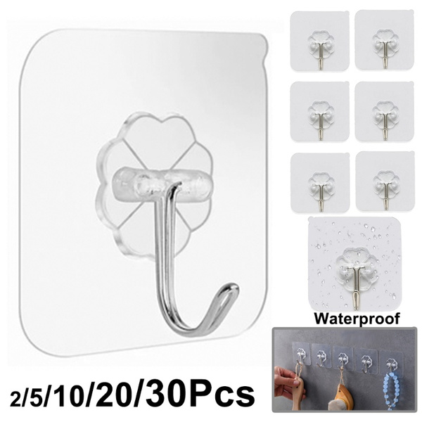 (2/5/10/20/30/Pcs)Wall Hooks for Hanging 33lb(Max) Heavy Duty Self ...