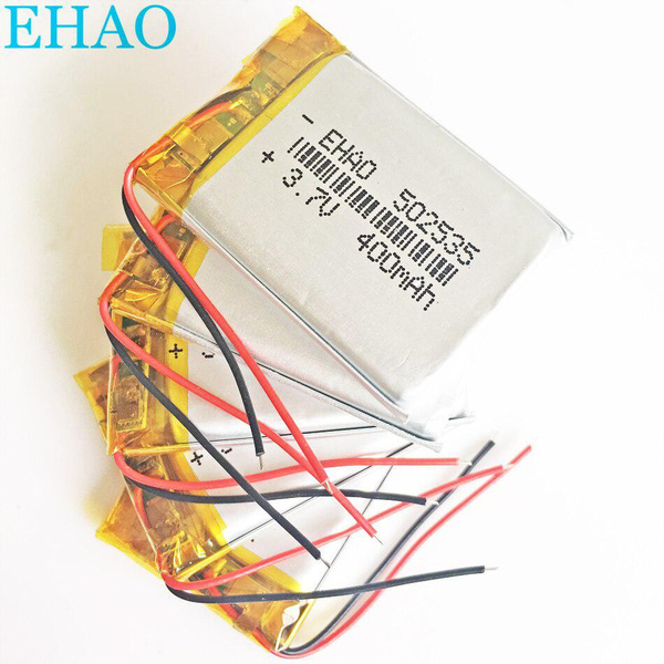 🔥5 pcs 3.7V 400mAh 502535 LiPo Lithium Polymer Rechargeable Battery ...