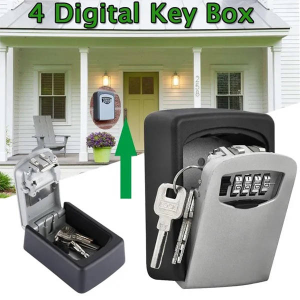 Wall Mounted Car Key Storage Box 4 Digit Combination Security ...